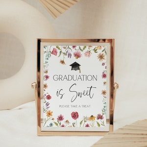 Wildflower Graduation is Sweet Sign, Grad Sweets Sign, Wildflower ...