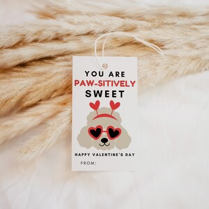 Valentine's Day Gift Tag, Classroom Valentine Tag, Puppy Pun Valentine ...