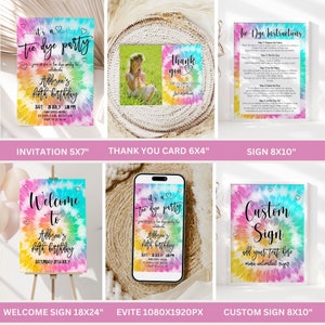 Tie Dye Birthday Bundle, T-shirt Tie Dye Birthday Bundle, Summer ...