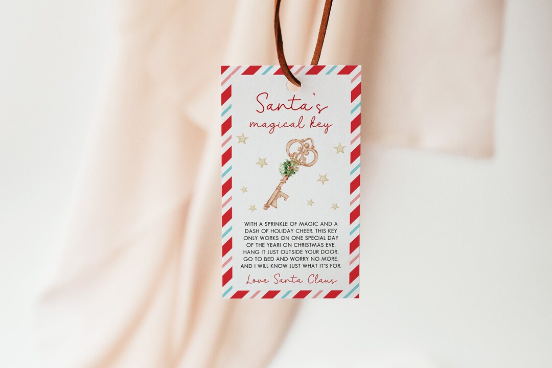 Santa Magic Key Tag, Santas Magical Key Tags, Santa Magic Key Tag ...