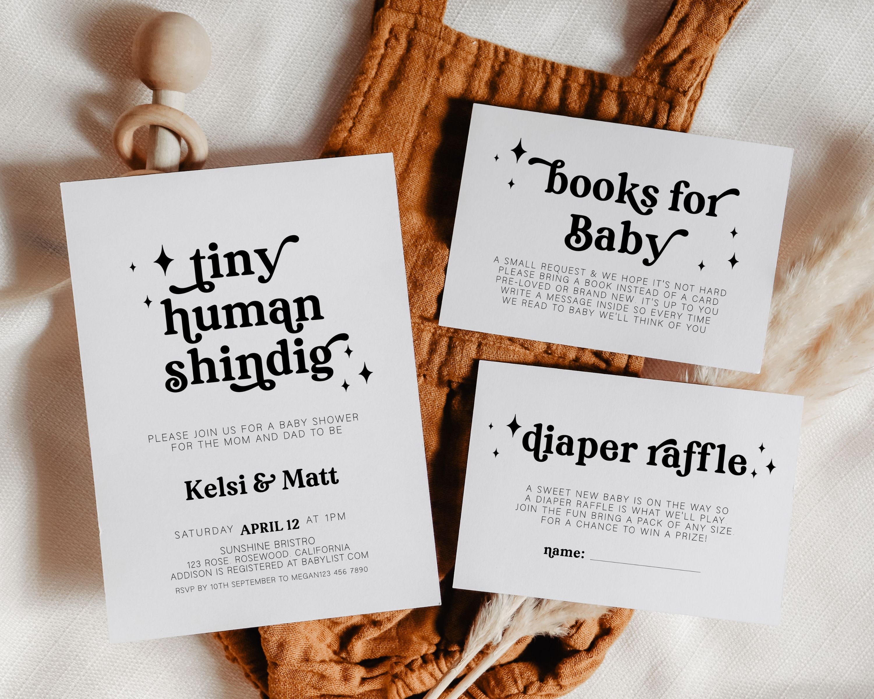 Tiny Human Shindig Invitation Modern Baby Shower Invitation - Etsy UK