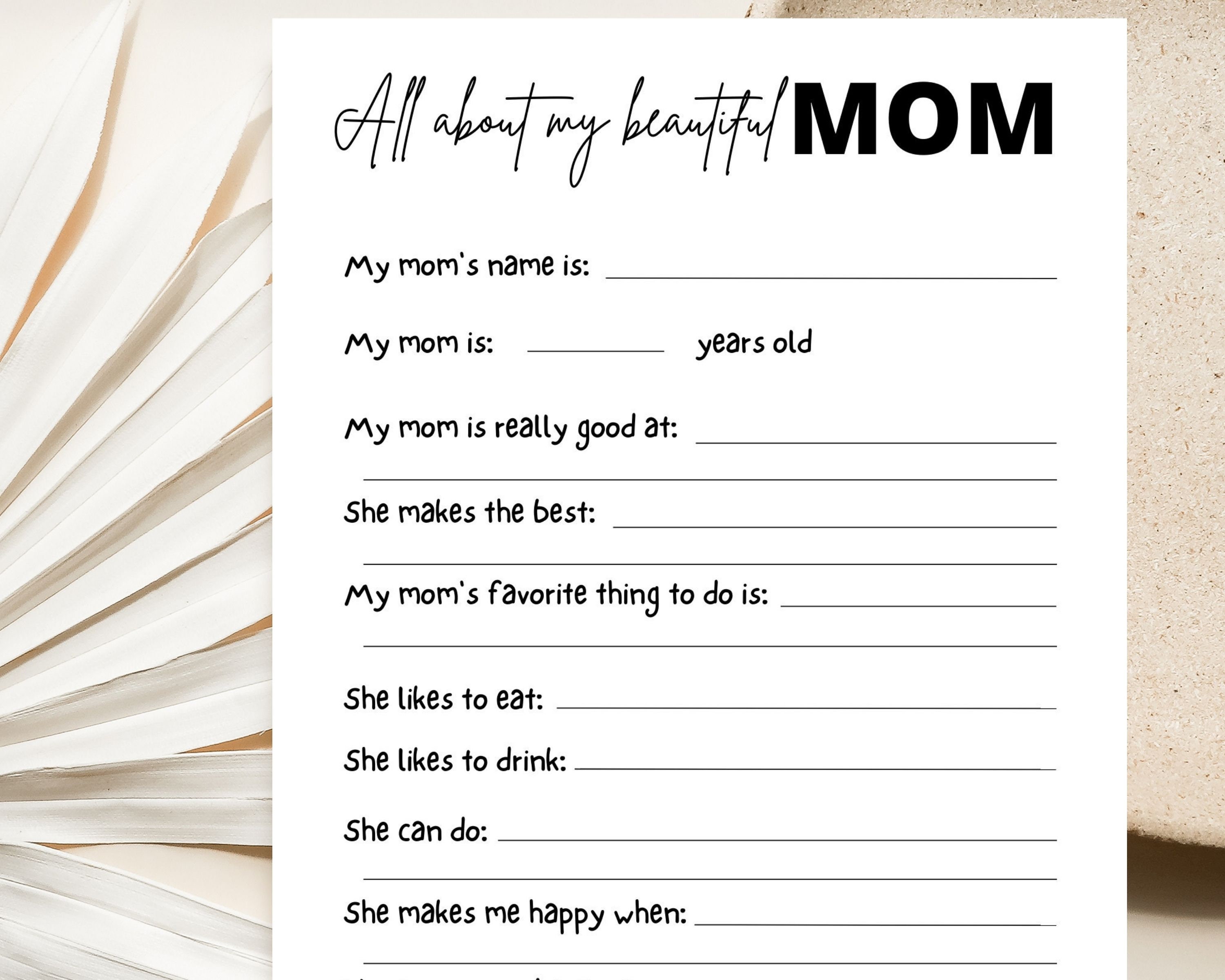 All About Mom Printable Mothers Day Card Mothers Day - Etsy
