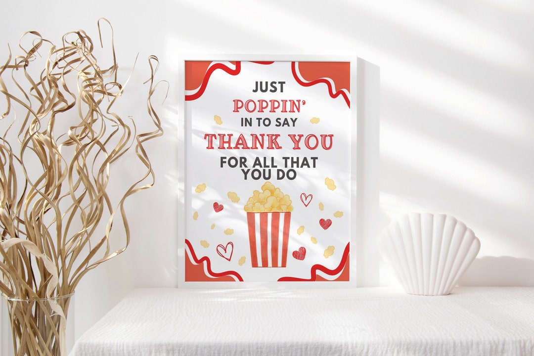 Staff Appreciation Popcorn Sign, Teacher Appreciation Popcorn, Nurse ...