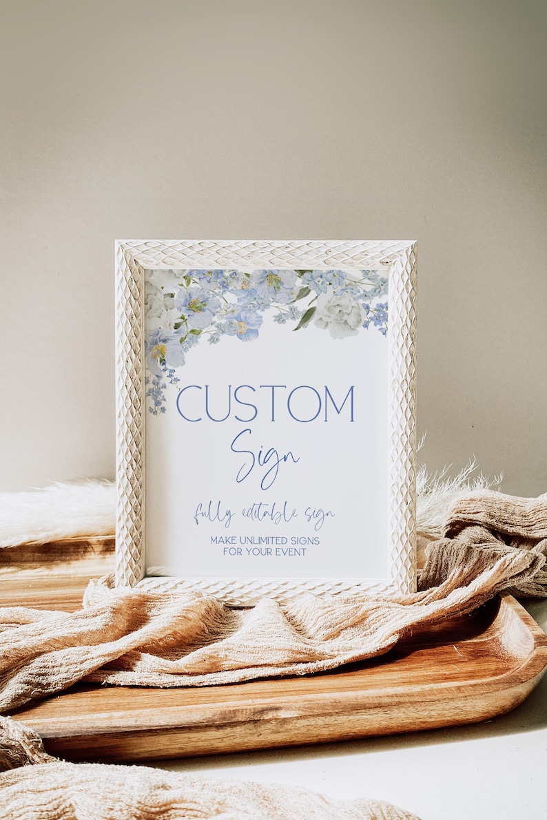 Blue Baby in Bloom Baby Shower Custom Sign, Bloom Baby Shower Custom ...