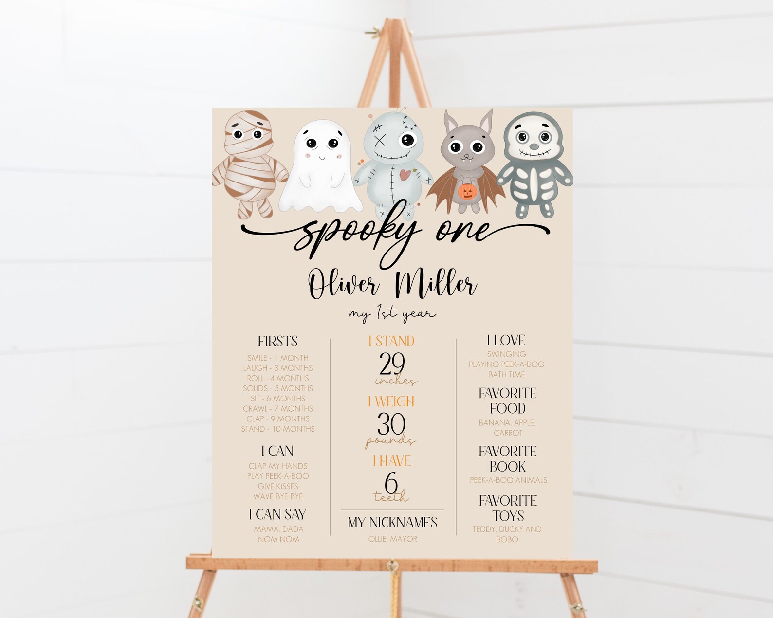 Halloween Milestone Board Spooky One Milestone Poster - Etsy