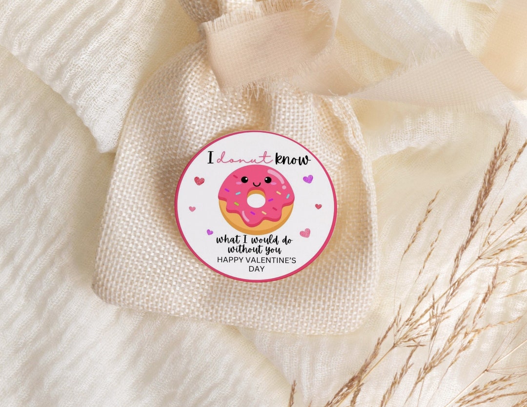Donut Valentine Tag, Classroom Valentine, Small Business Valentine Tag ...