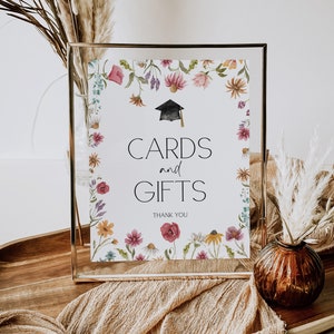 Wildflower Graduation Cards and Gifts Sign, Grad Gifts Sign, Wildflower ...