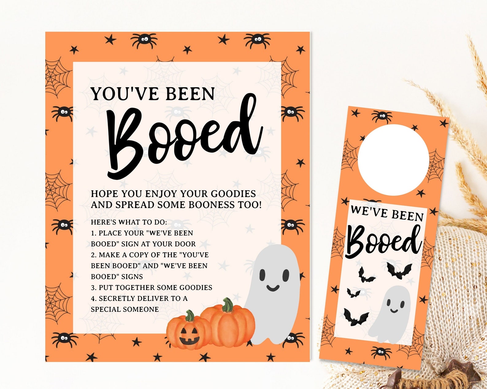 You've Been Booed Printable Sign, Youve Been Booed Printables - Etsy