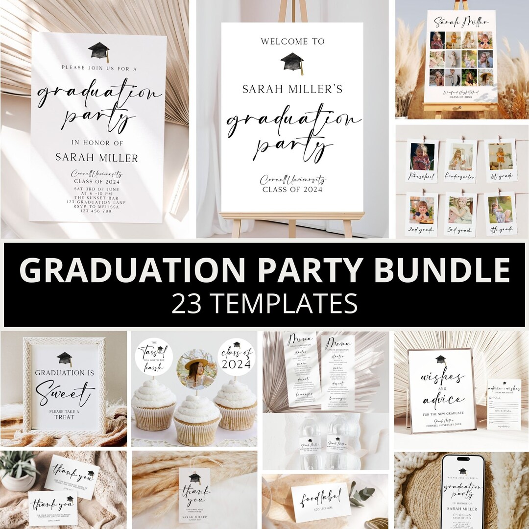 Graduation Invitation Bundle, Graduation Party Bundle, Grad Party ...