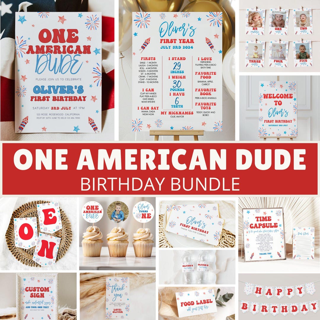One American Dude 1st Birthday Bundle, One American Dude 1st Birthday ...