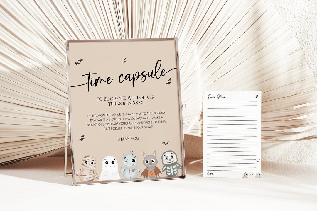 Spooky One Time Capsule Template, Halloween Birthday Time Capsule ...