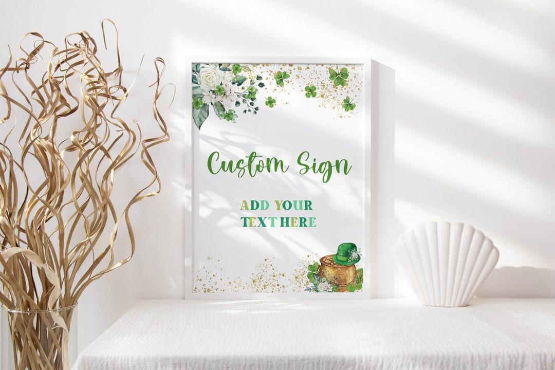 Editable St Patricks Custom Sign, Shamrock Custom Sign, St Patricks ...