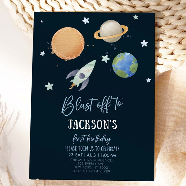 Blast off Birthday - Etsy