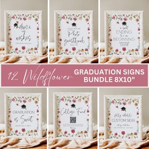 Wildflower Graduation Signs Bundle, Graduation Signs, Graduation Sweet ...