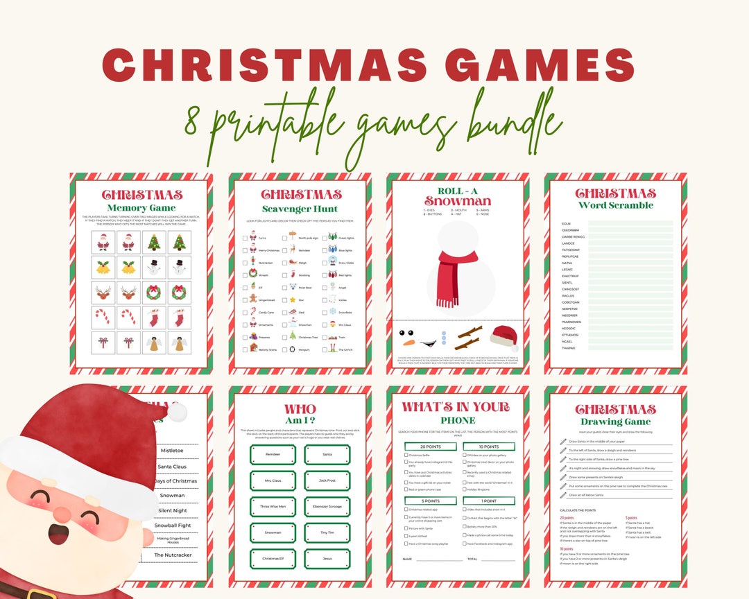 Christmas Games Bundle, Christmas Printable Games, Printable Christmas ...