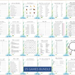 Ocean Theme Baby Shower Games Bundle, 25 Under the Sea Baby Shower ...