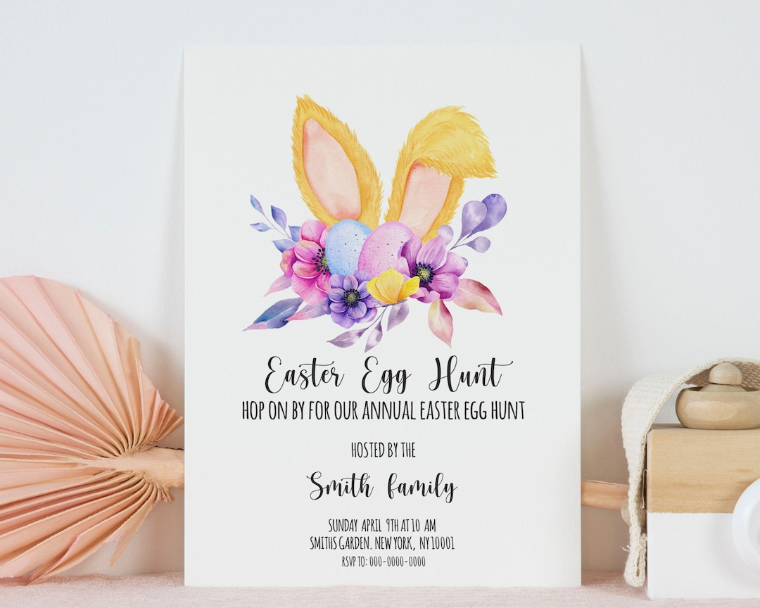 Easter Egg Hunt Invitation, Egg Hunt Invitation, Easter Party ...