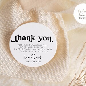 Editable Graduation Thank You Tag, Graduation Favor Tag Printable, Grad ...