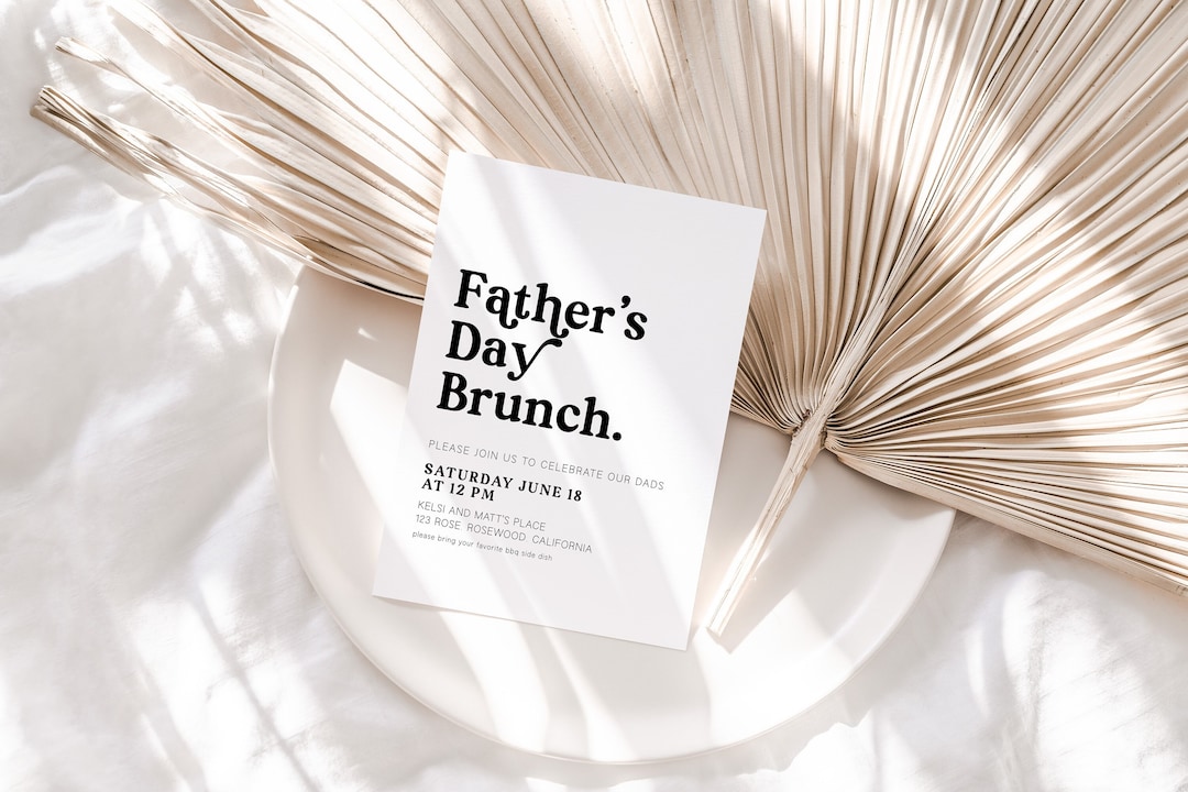 Fathers Day Brunch Invite, Fathers Day Lunch Invitation, Father's Day ...