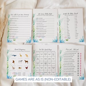 Ocean Theme Baby Shower Games Bundle, 25 Under the Sea Baby Shower ...