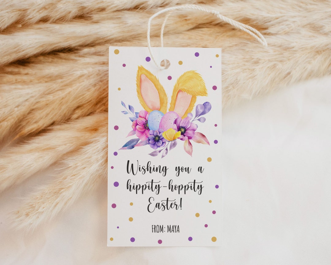 Editable Easter Gift Tag for Kids, Easter Gift Tag Printable, Easter ...