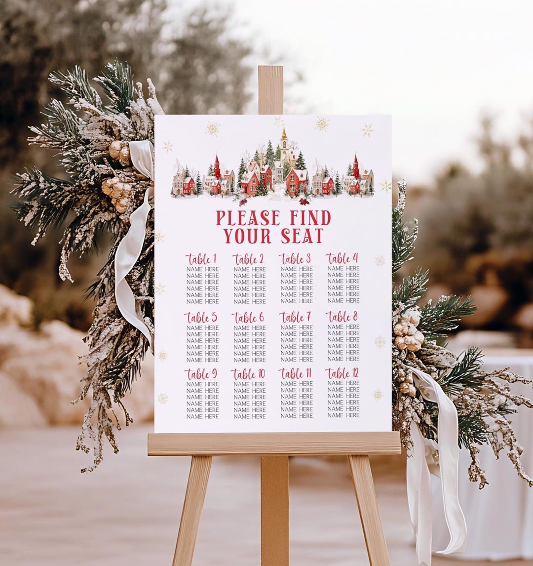 It Takes a Village Baby Shower Seating Chart Template, Christmas ...