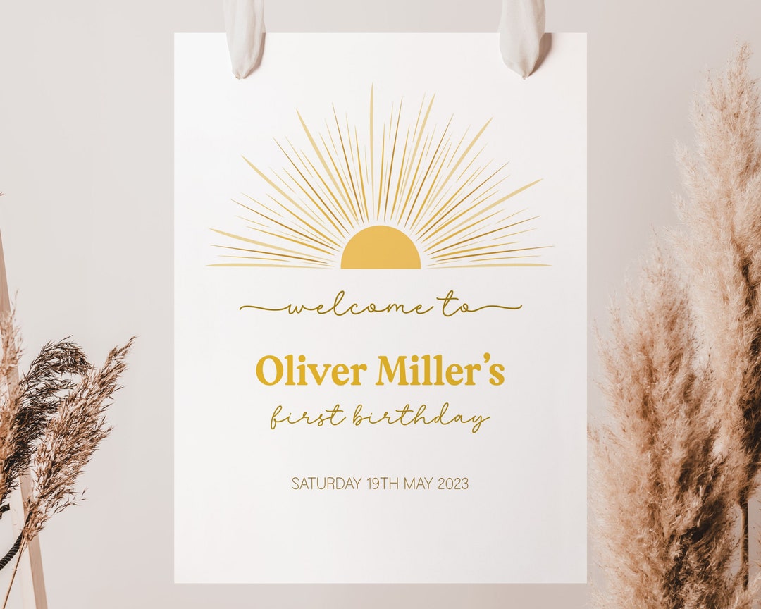 First Trip Around the Sun Welcome Sign, Sunshine Birthday Sign, Sun ...
