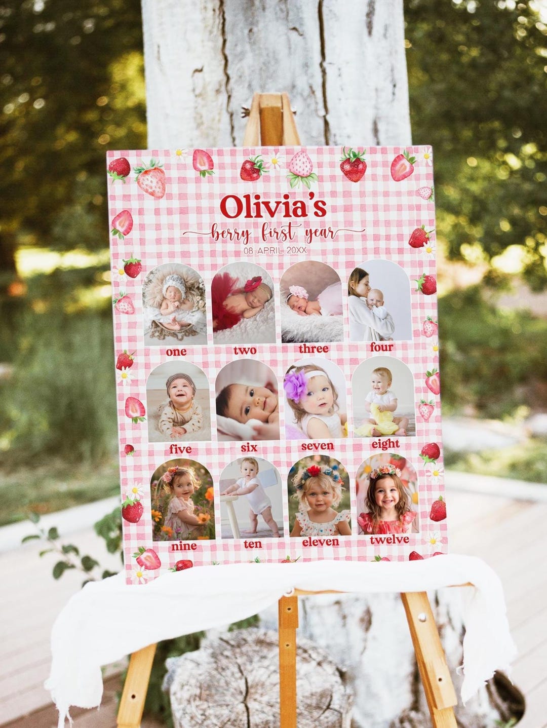 Berry First Birthday Photo Board, Berry First Birthday Decorations ...
