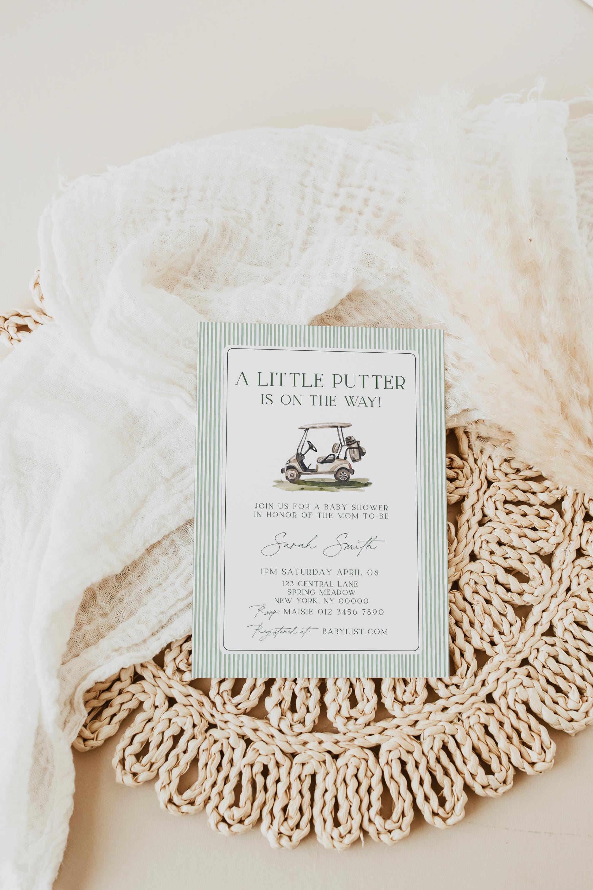 Little Putter Baby Shower Invitation Suite, Golf Baby Shower, Let's Par ...