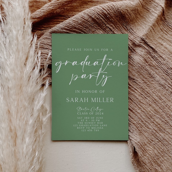 Green Party Invitations - Etsy