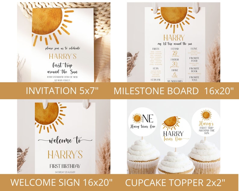 First Trip Around the Sun Bundle Sun Birthday Bundle Sun - Etsy