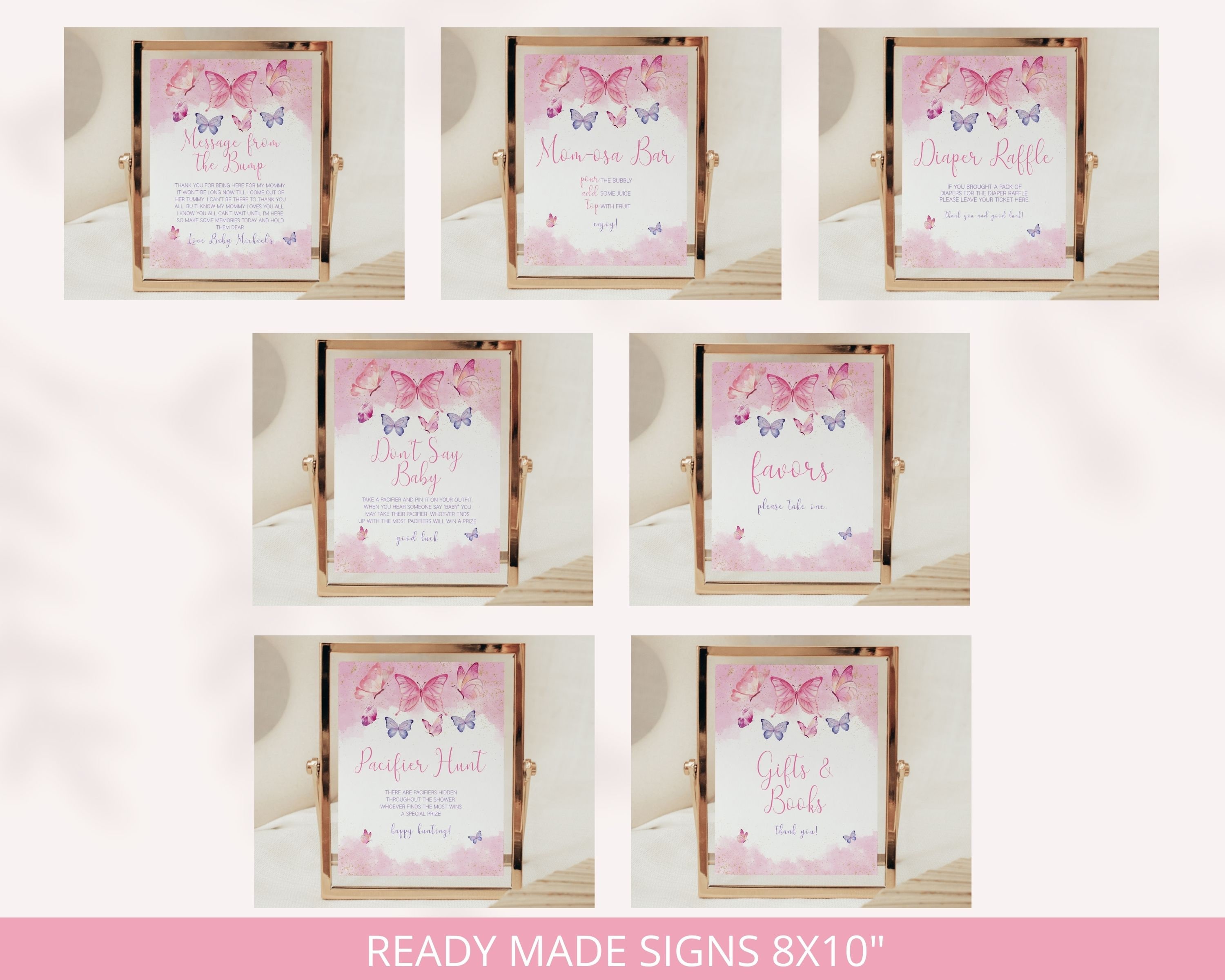 Butterfly Baby Shower Invitation Bundle, Baby Shower Butterfly Theme ...