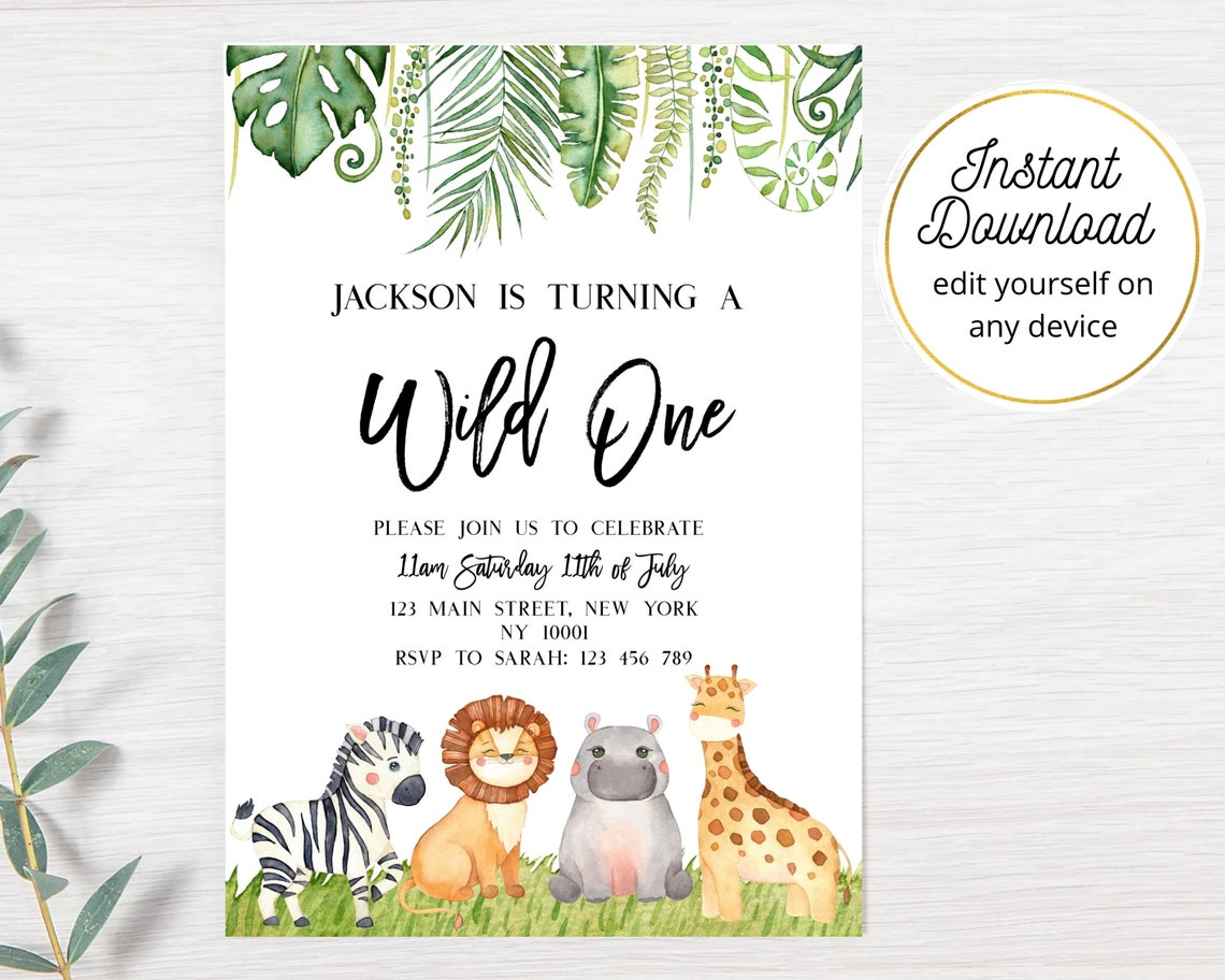 Wild One Invitation Boy Wild One Birthday Invitation Boy | Etsy