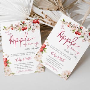 Apple Baby Shower Invitation, Apple of Our Eye Baby Shower Invitation ...