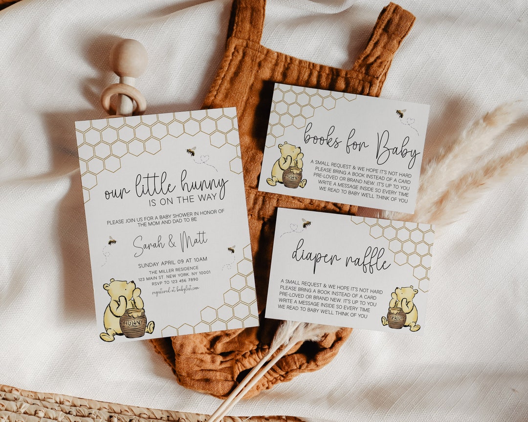 Classic Winnie the Pooh Baby Shower Invitation, Classic Winnie the Pooh ...