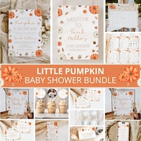 Pumpkin Baby Shower Banner Template: DIY Editable Canva Design (digital ...