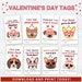Valentine's Day Gift Tag, Classroom Valentine Tag, Puppy Pun Valentine ...