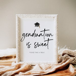 Graduation is Sweet Sign, Grad Favor Sign, Graduation Sweet Sign ...