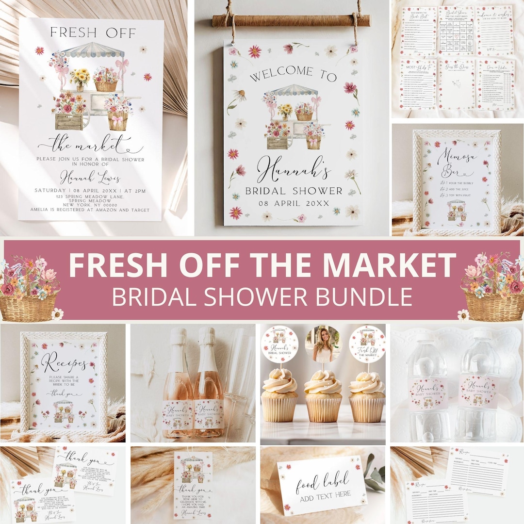 Fresh off the Market Bridal Shower Bundle, Market Bridal Shower ...