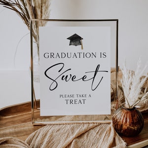 Graduation is Sweet Sign, Grad Favor Sign, Graduation Sweet Sign ...