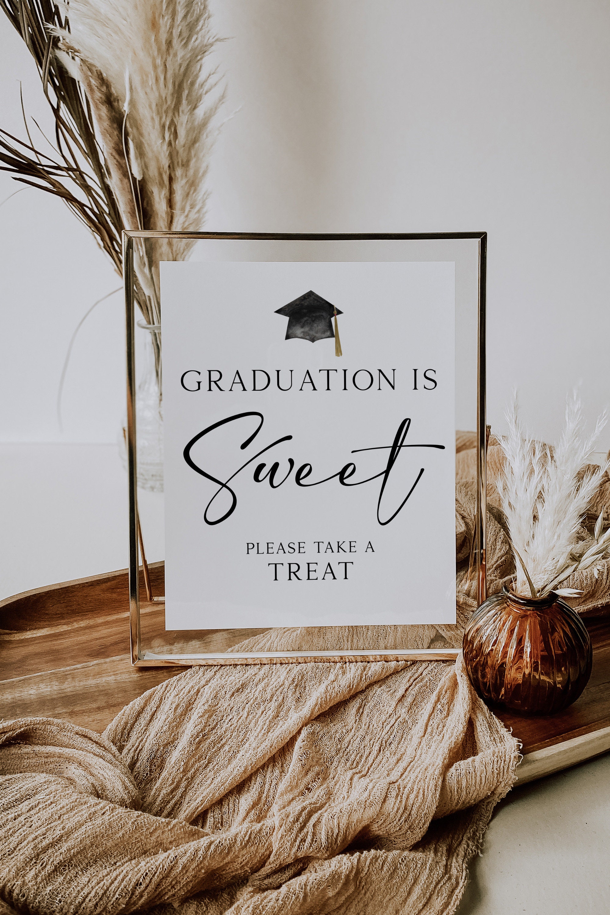 Graduation is Sweet Sign, Grad Favor Sign, Graduation Sweet Sign ...