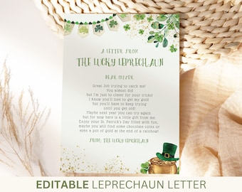 Editable Leprechaun Letter, Letter From Leprechaun, Leprechaun Trap Kit ...