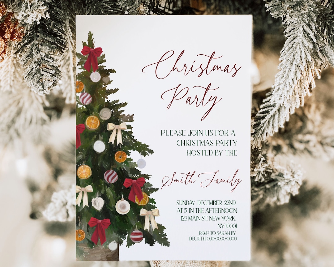 Christmas Party Invitation, Christmas Party Template, Christmas ...