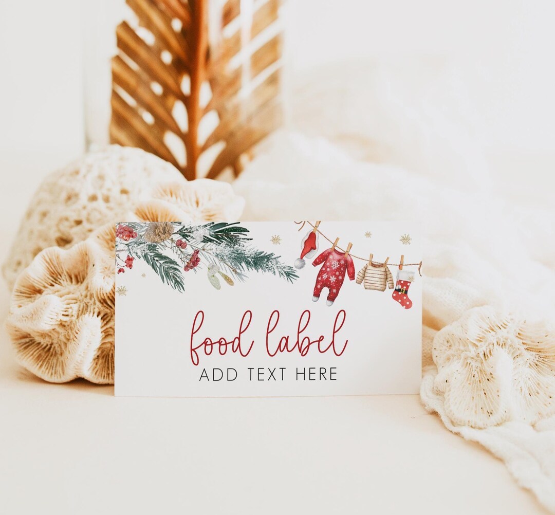 Santa Baby Food Label, Christmas Food Label Printable, Merry Little ...