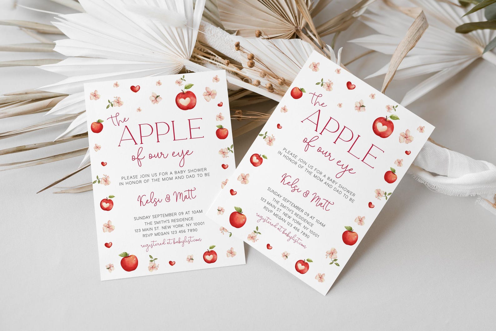Apple Baby Shower Invitation, Apple of Our Eye Baby Shower Invitation ...
