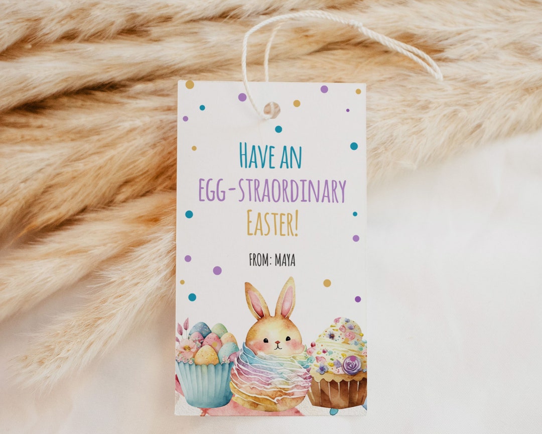 Editable Easter Gift Tag for Kids, Easter Classroom Tag, Easter Gift ...