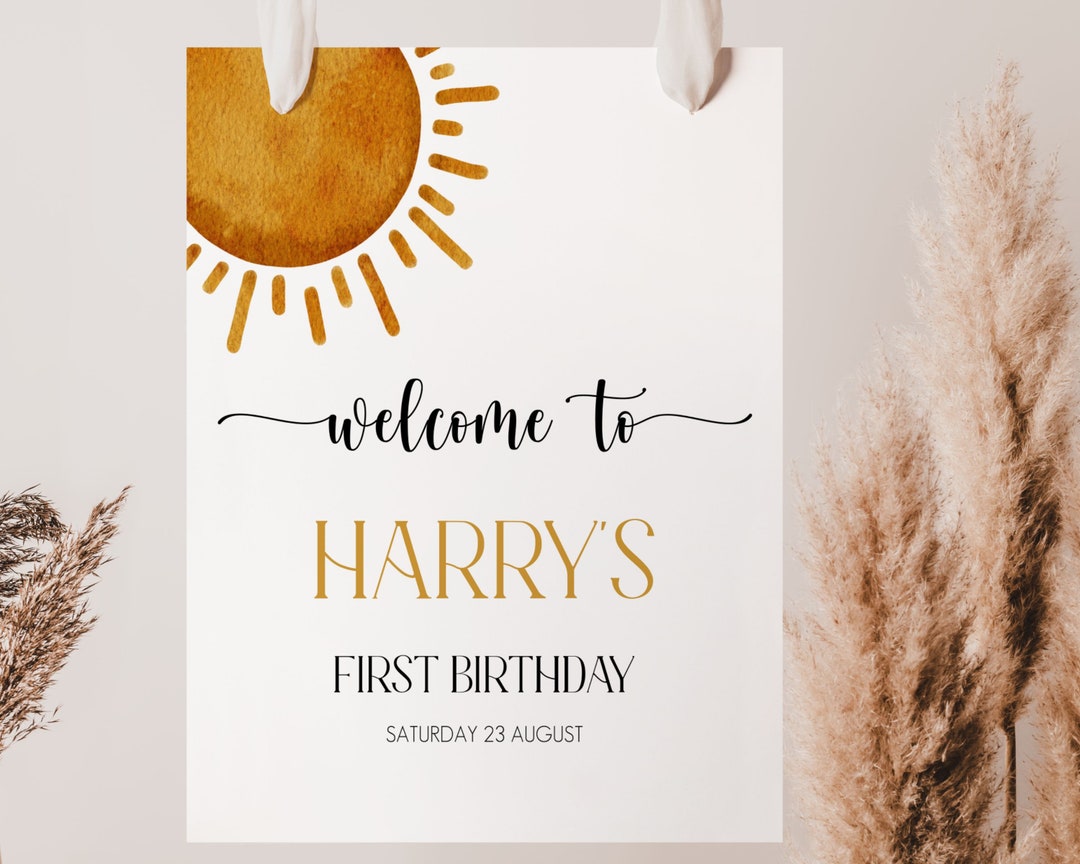 First Trip Around the Sun Welcome Sign, Sunshine Birthday Sign, Sun ...