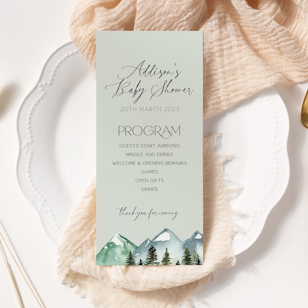 Baby Shower Program - Etsy
