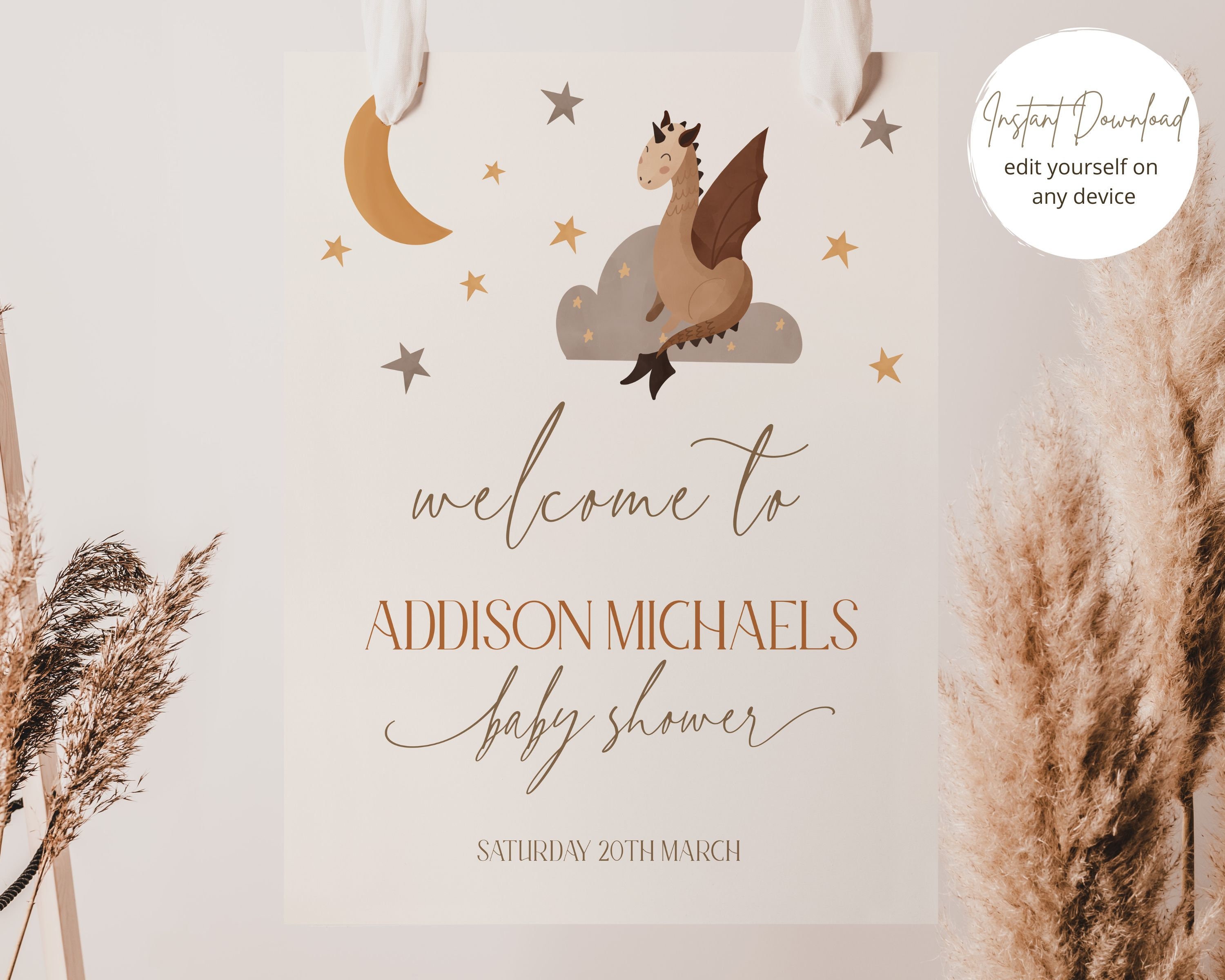 Dragon Baby Shower Welcome Sign Dragon Welcome Sign Dragon - Etsy