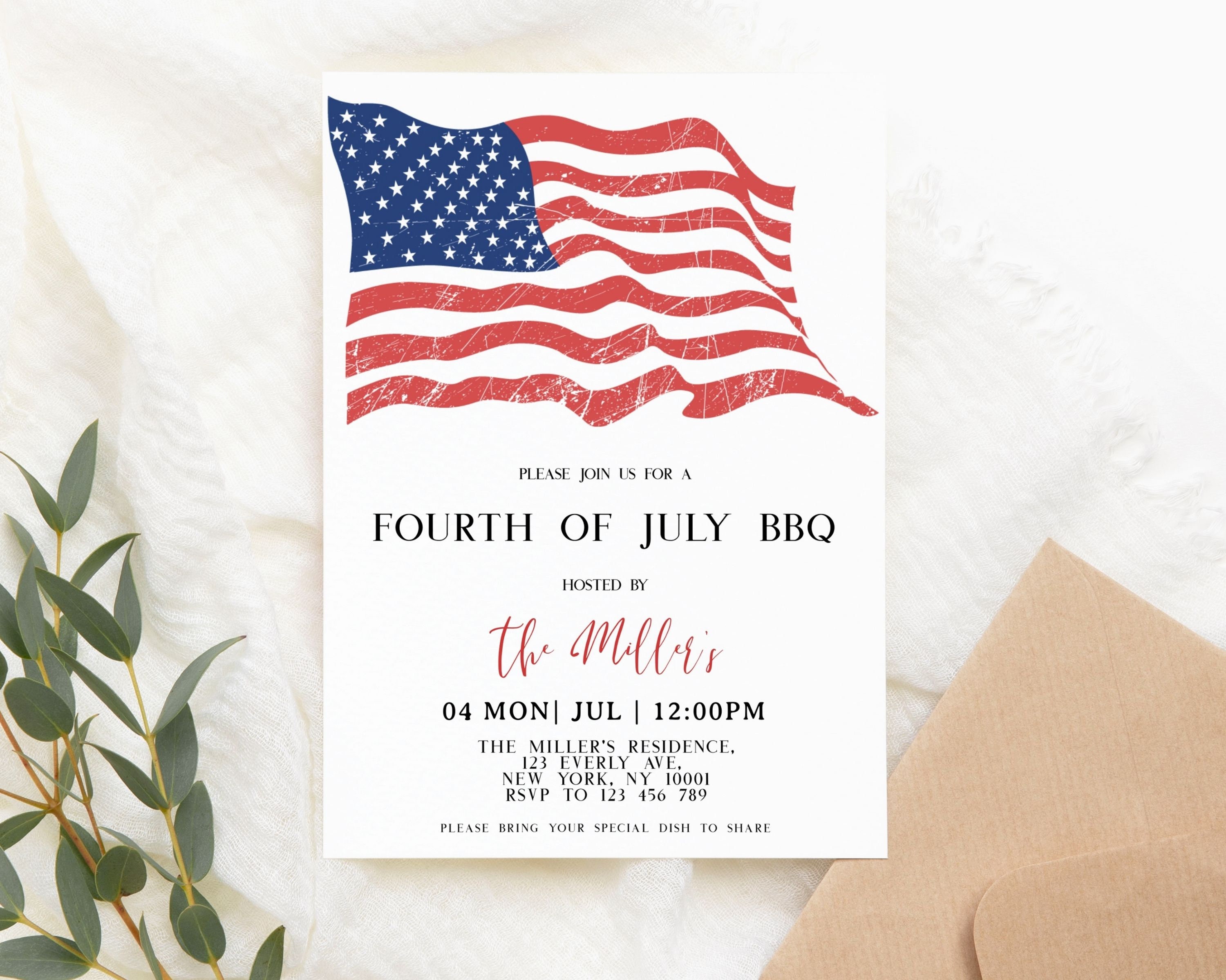 Independence Day Bbq Invitation Patriot 4th Of July Invitation Pipsy